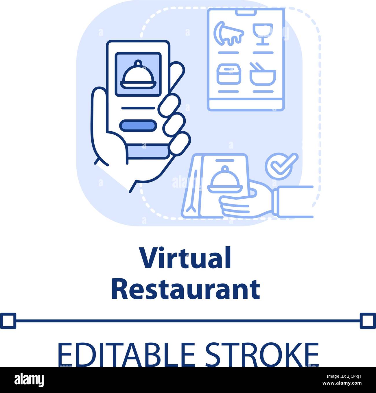 Virtual restaurant light blue concept icon Stock Vector Image & Art - Alamy