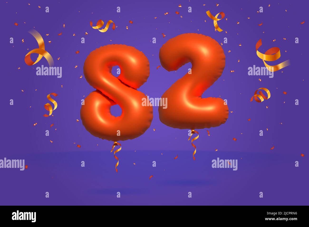 3d number 82 Sale off discount promotion made of realistic confetti ...