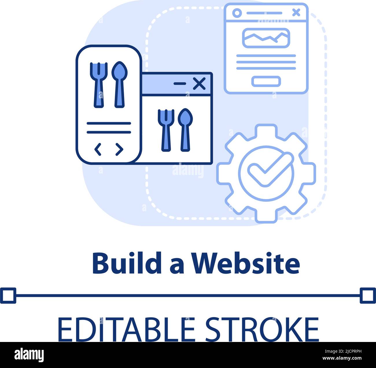 Build website light blue concept icon Stock Vector Image & Art - Alamy