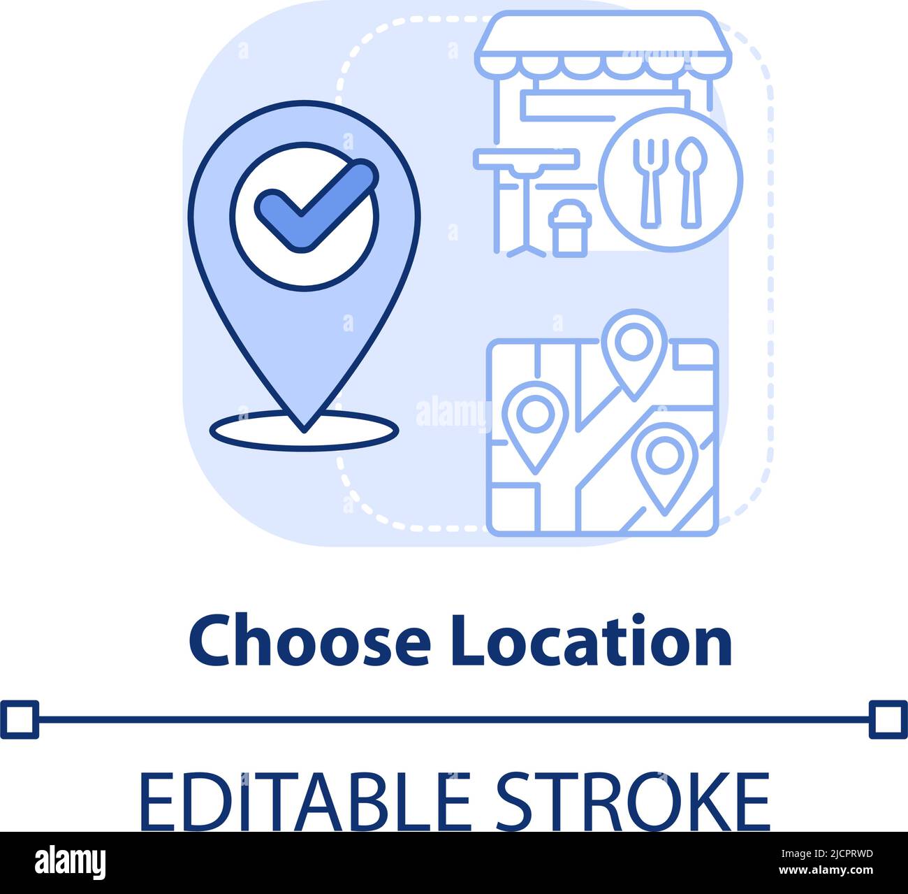 Choose location light blue concept icon Stock Vector Image & Art - Alamy