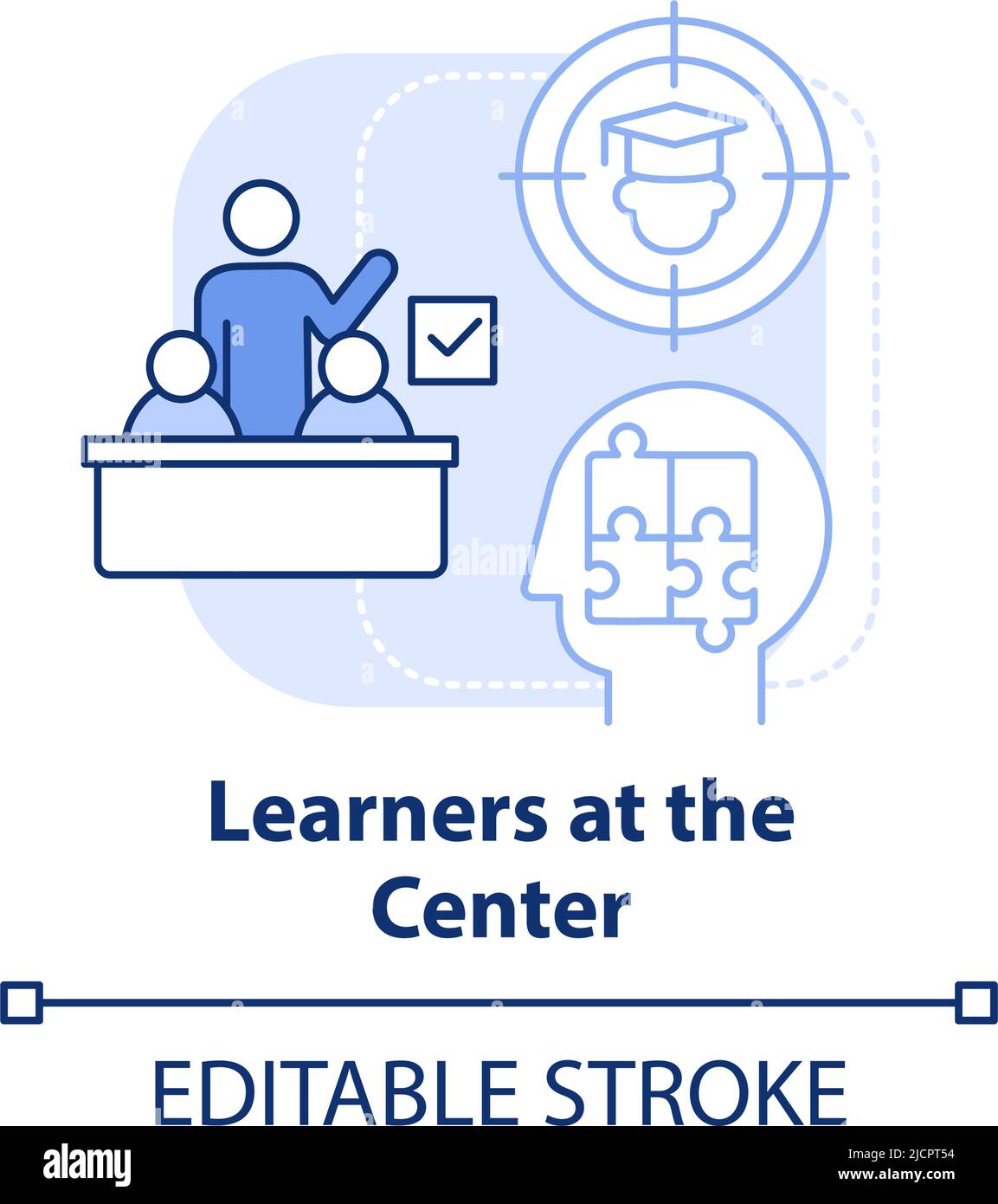 Learners at center light blue concept icon Stock Vector Image & Art - Alamy