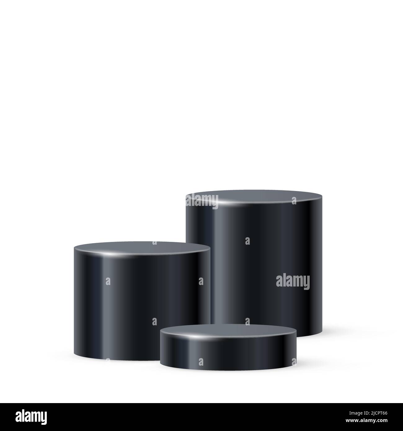 3d podium platform cylinders vector illustration. Realistic black ...