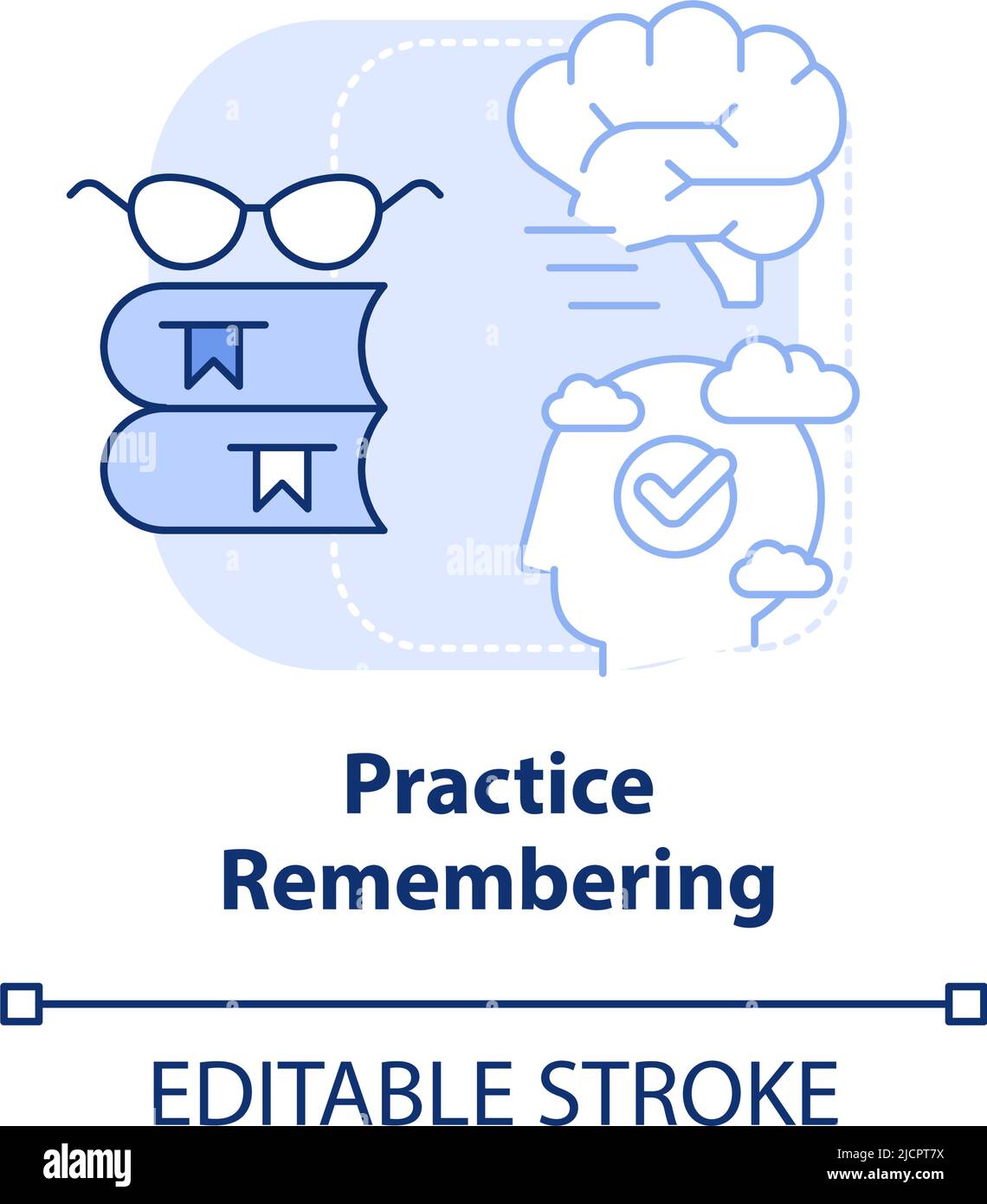 Practice remembering light blue concept icon Stock Vector Image & Art ...