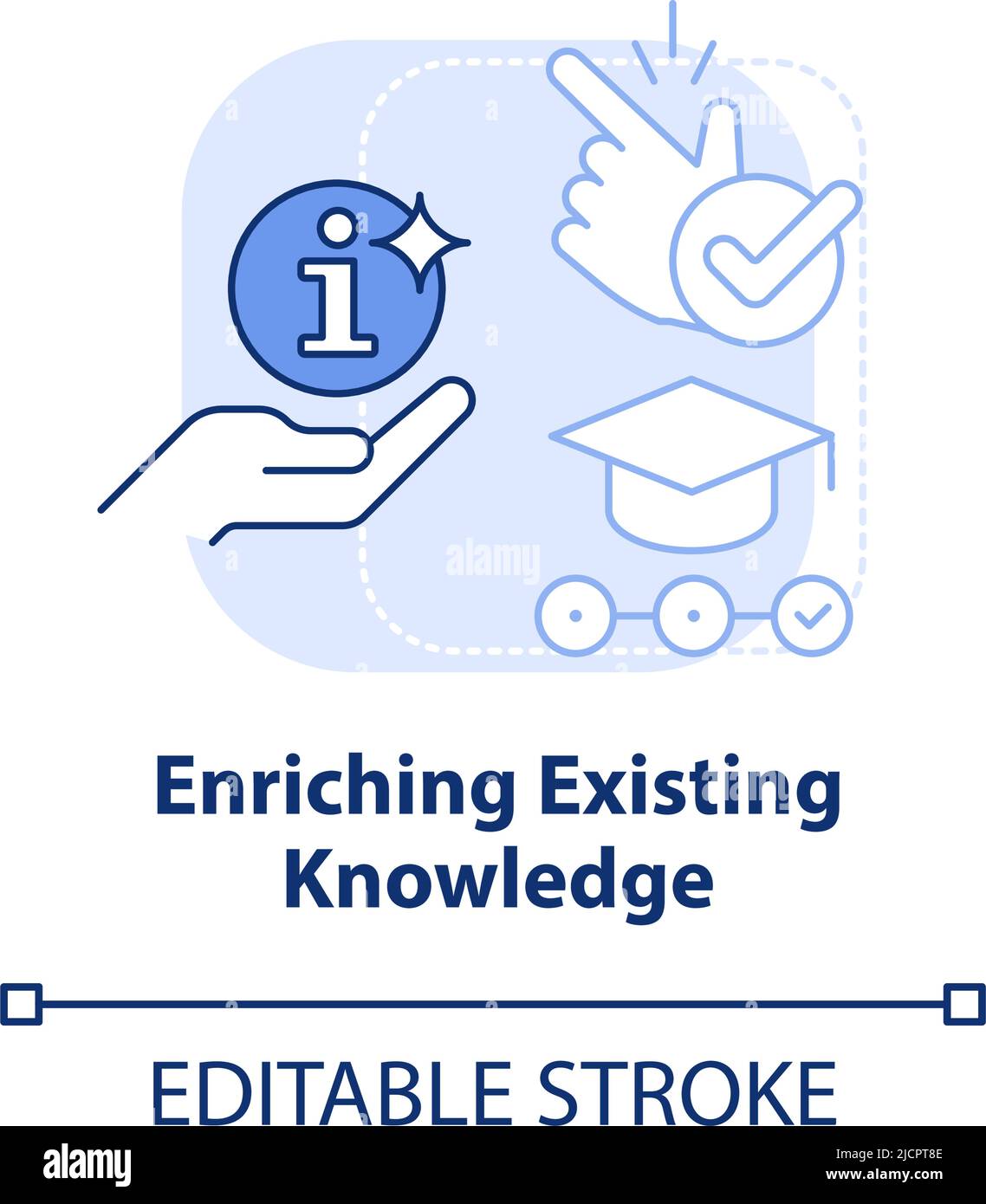 Enriching existing knowledge light blue concept icon Stock Vector Image ...