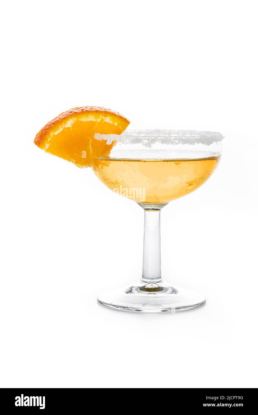 Sidecar cocktail with a sugar rim isolated on white background Stock ...