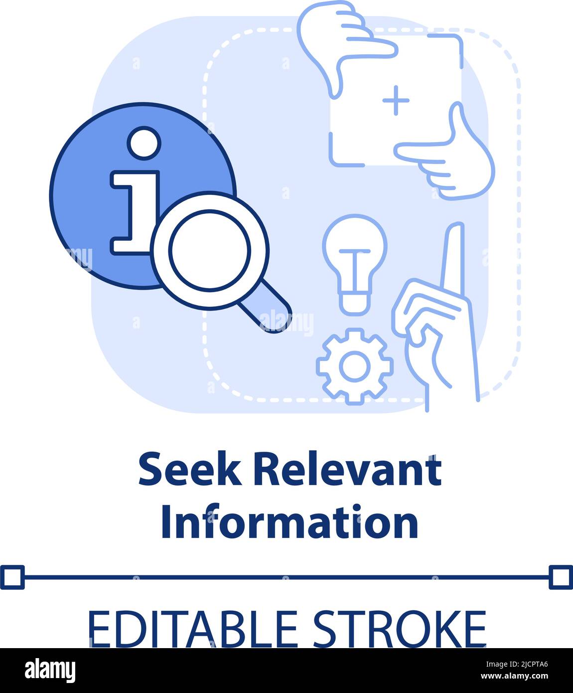 Seek relevant information light blue concept icon Stock Vector Image ...