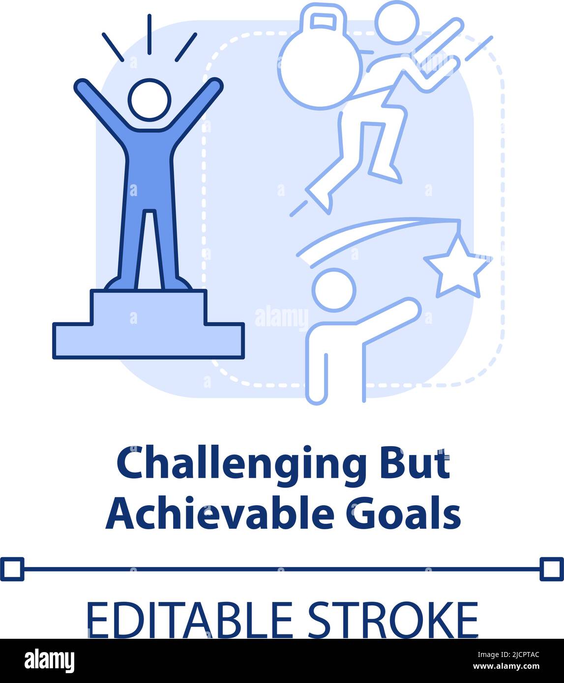 Challenging but achievable goals light blue concept icon Stock Vector ...