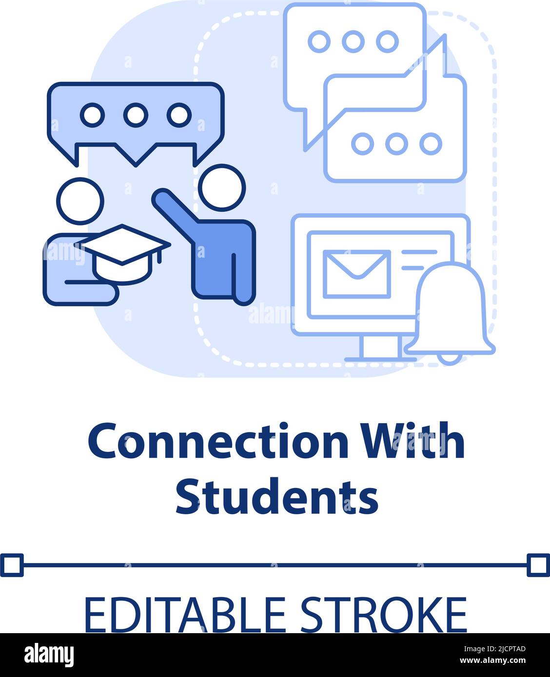 Connection with students light blue concept icon Stock Vector Image ...