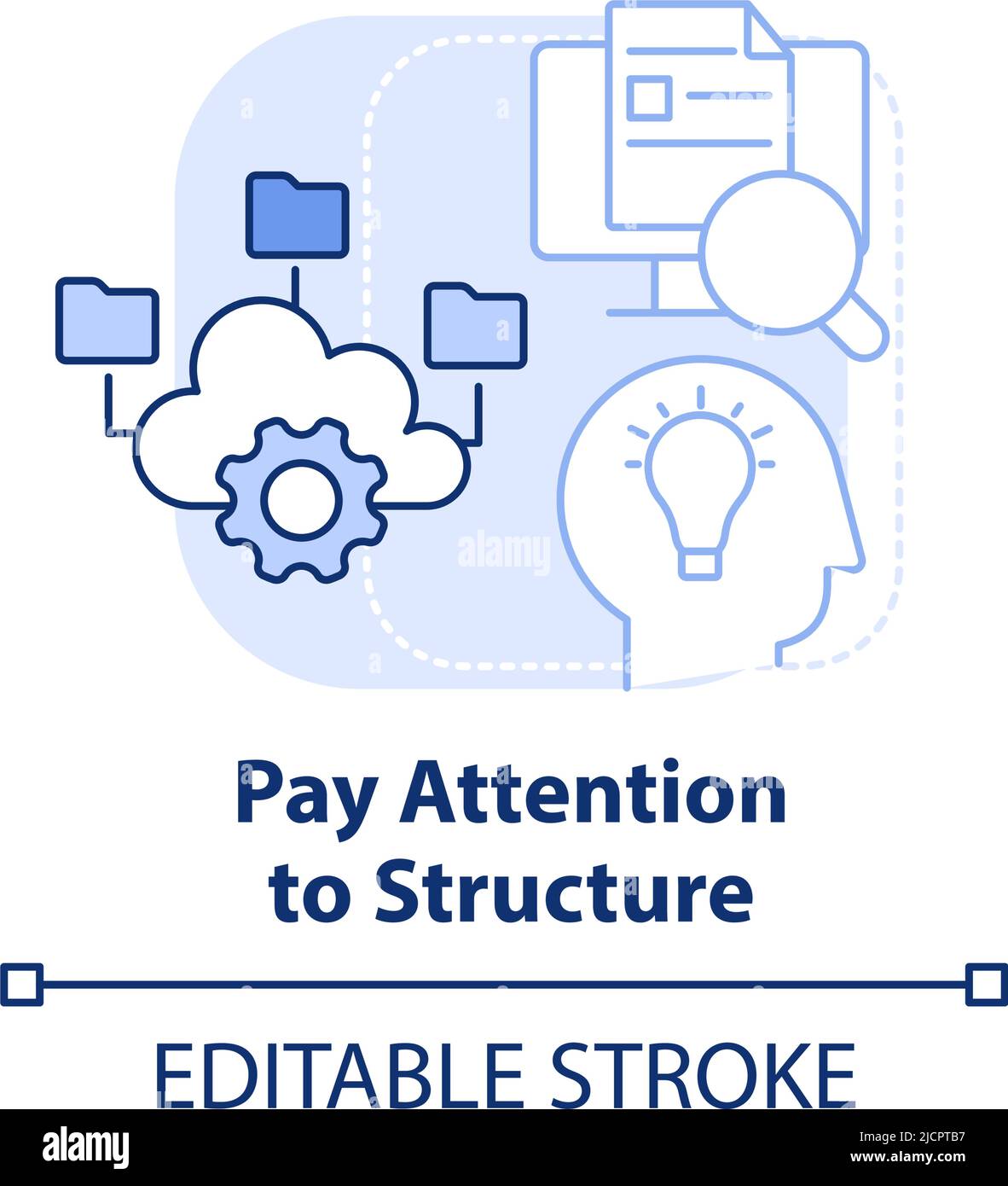 Pay attention to structure light blue concept icon Stock Vector Image & Art - Alamy