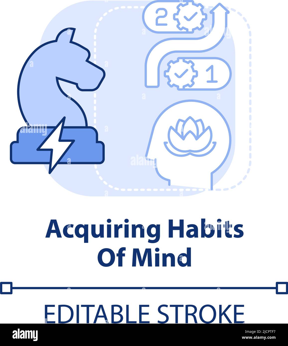 Acquiring habits of mind light blue concept icon Stock Vector Image ...