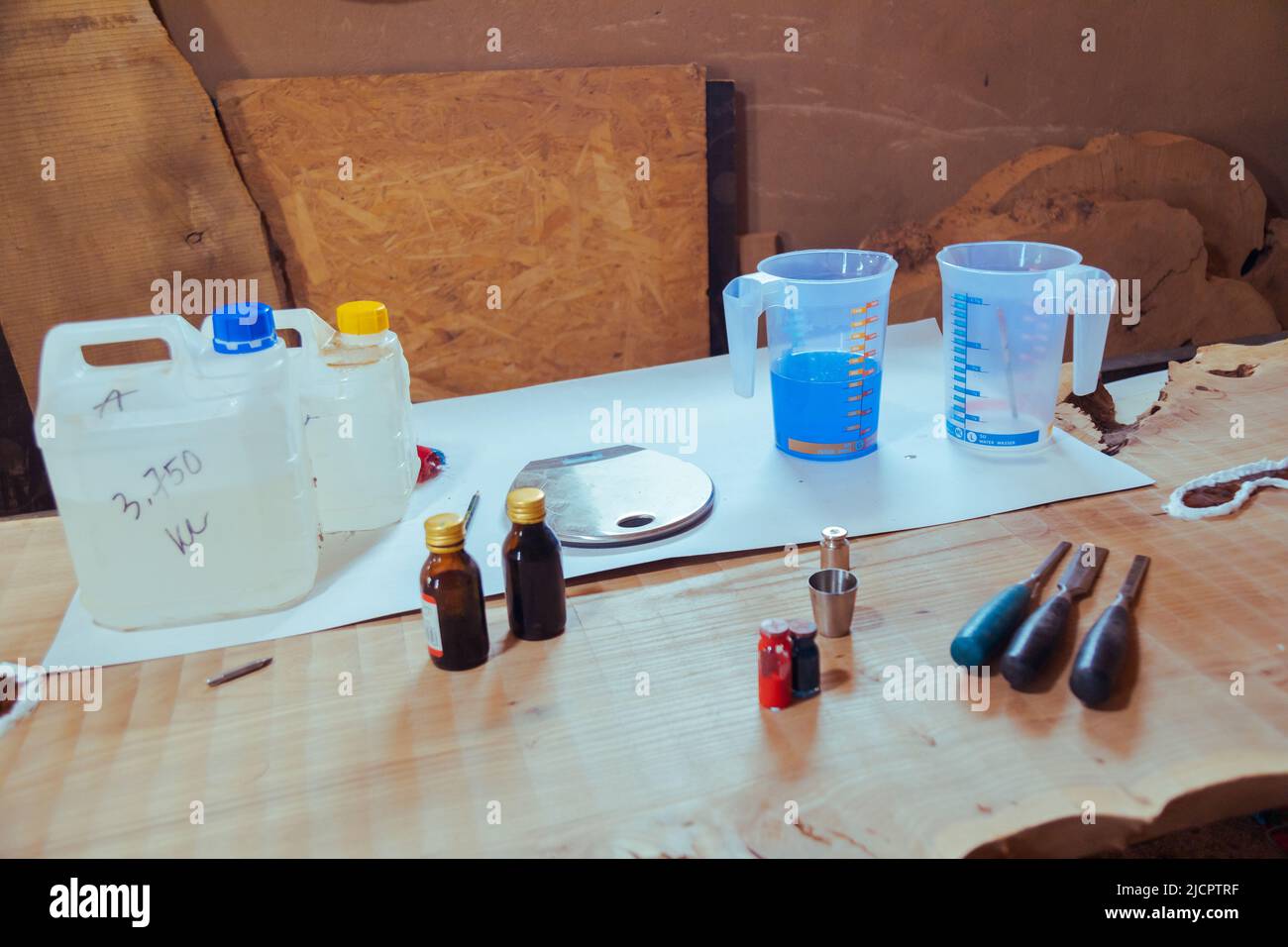 Industrial interior work process woodworking hi-res stock photography ...