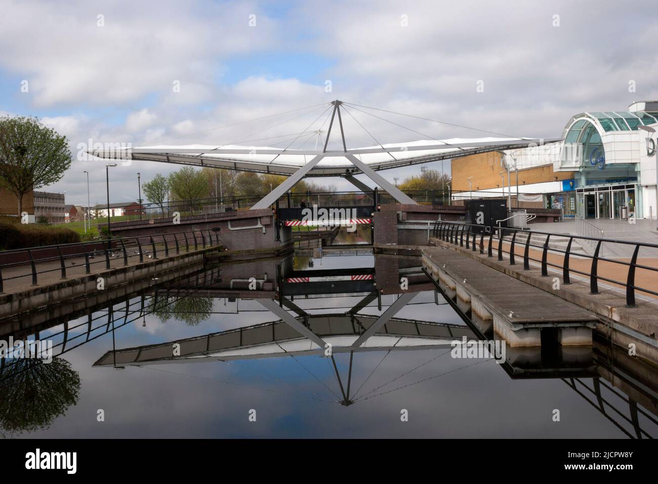 The bridge on the Forth and Clyde Canal at Clydebank, West ...