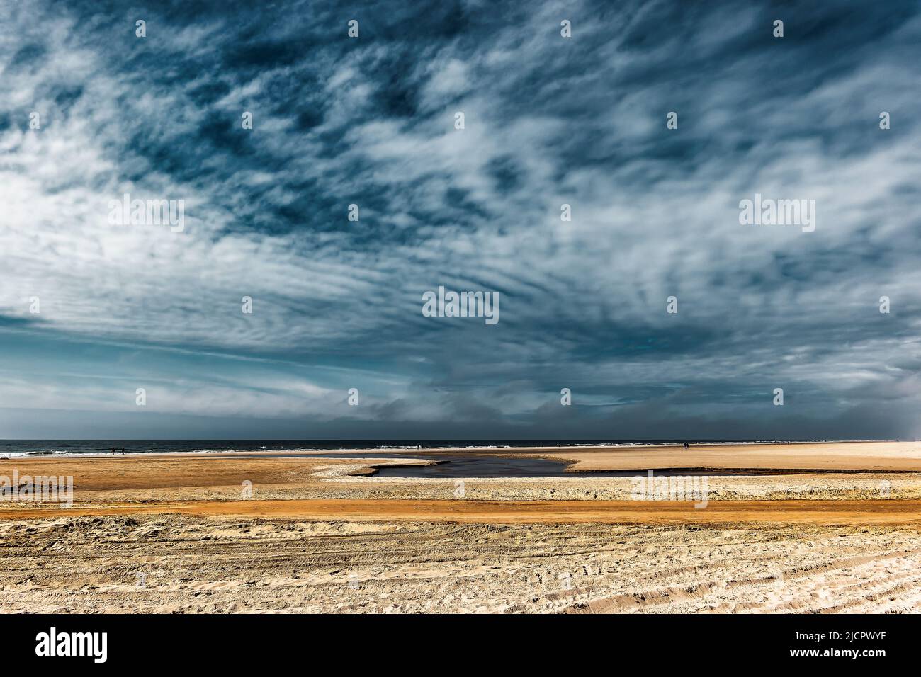 Vejers beach on a windy day at the North Sea Coast in Denmark Stock ...