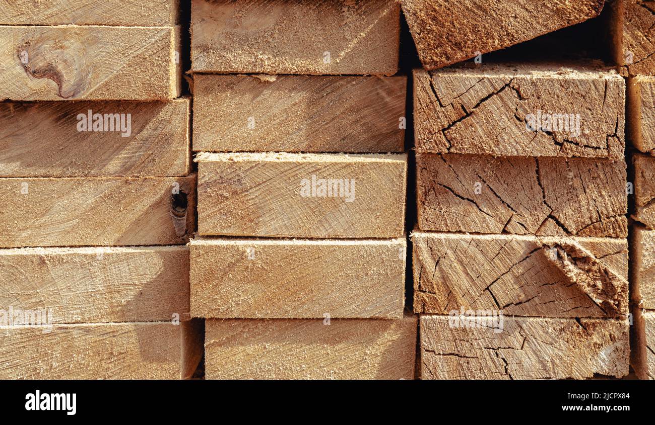 Texture of stacked lumber for background. Folded wood.Lumber for use in ...