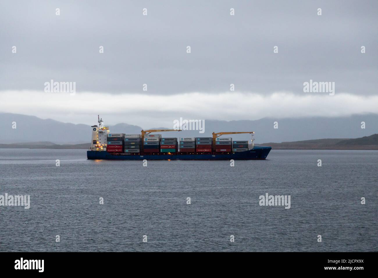 Ushuaia, Argentina - February 15, 2017: Cargo ship transporting ...