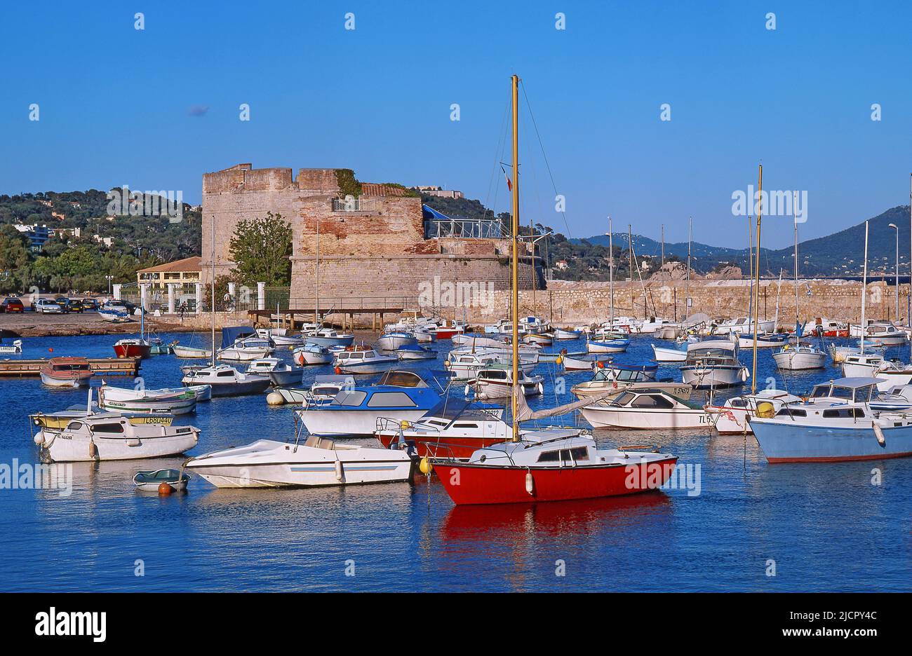 France, Bouches-du-Rhône Le Mourillon, harbor of Toulon, military fort ...