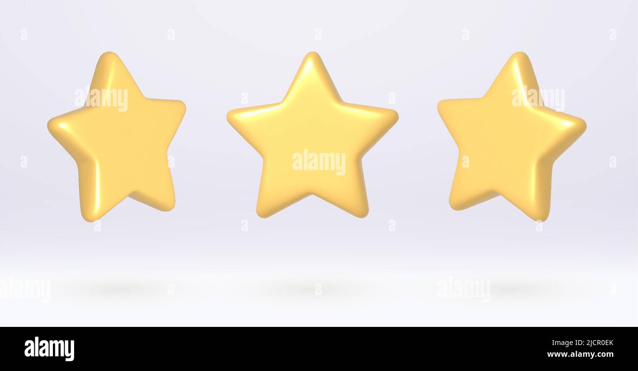 3d stars, realistic yellow rating decoration for web Stock Vector Image & Art - Alamy