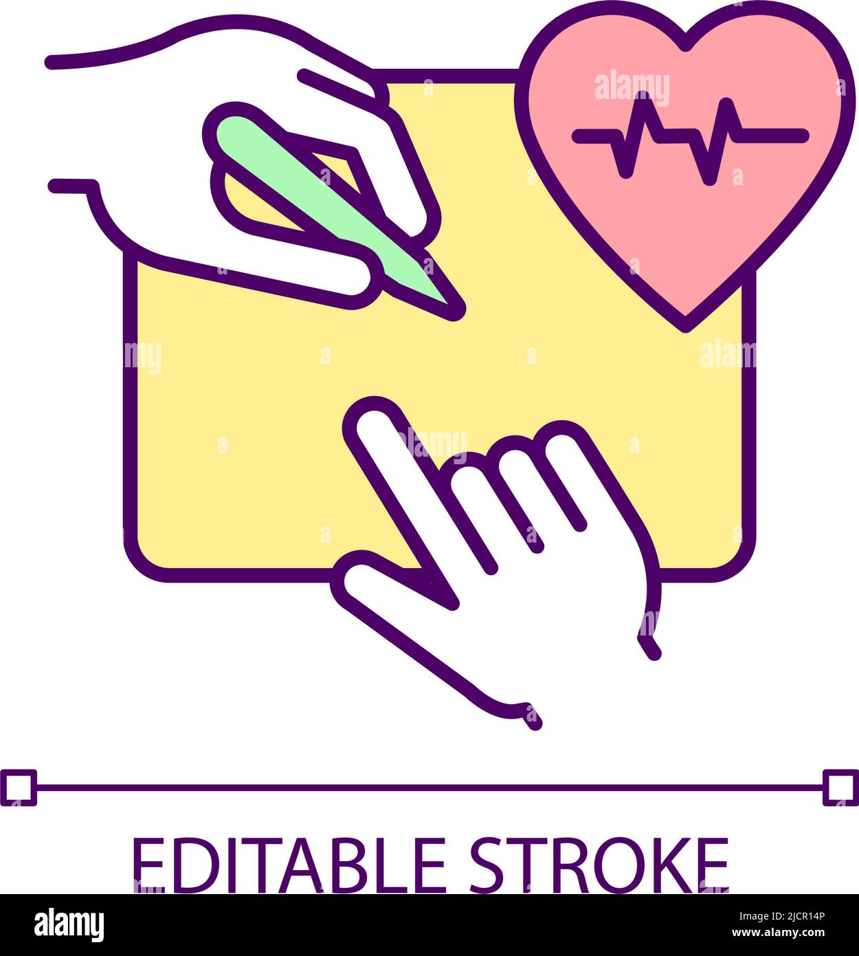 Signing health and life insurance agreement RGB color icon Stock Vector ...