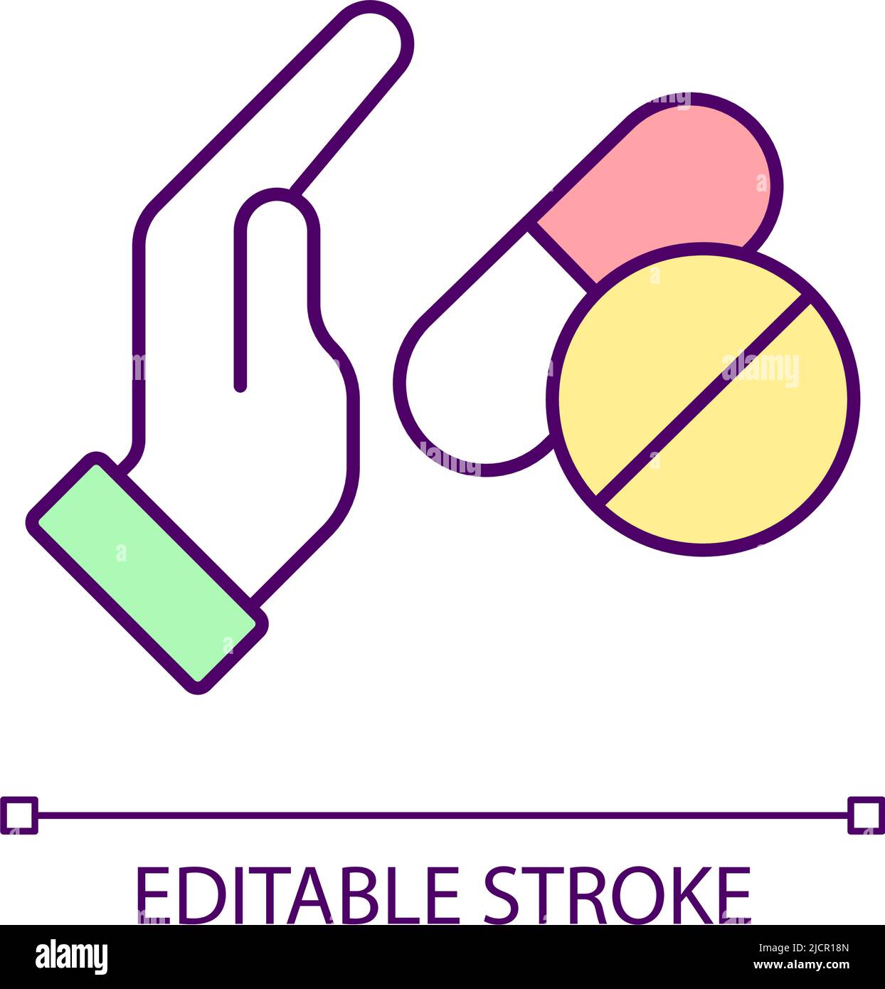 Medication refusal RGB color icon Stock Vector Image & Art - Alamy
