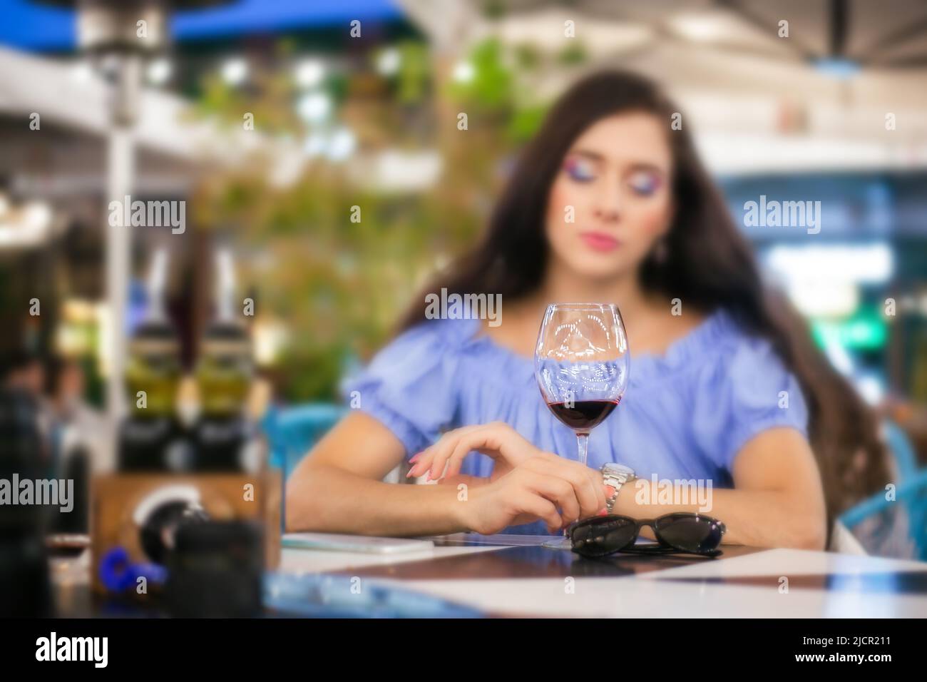 Young woman looks anxiously hi-res stock photography and images - Alamy