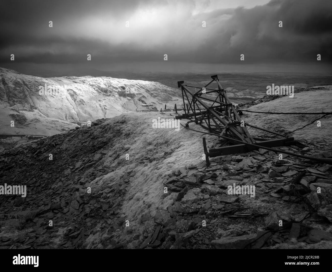 An infrared image of Saddlestone Quarry on the south east flank of The ...