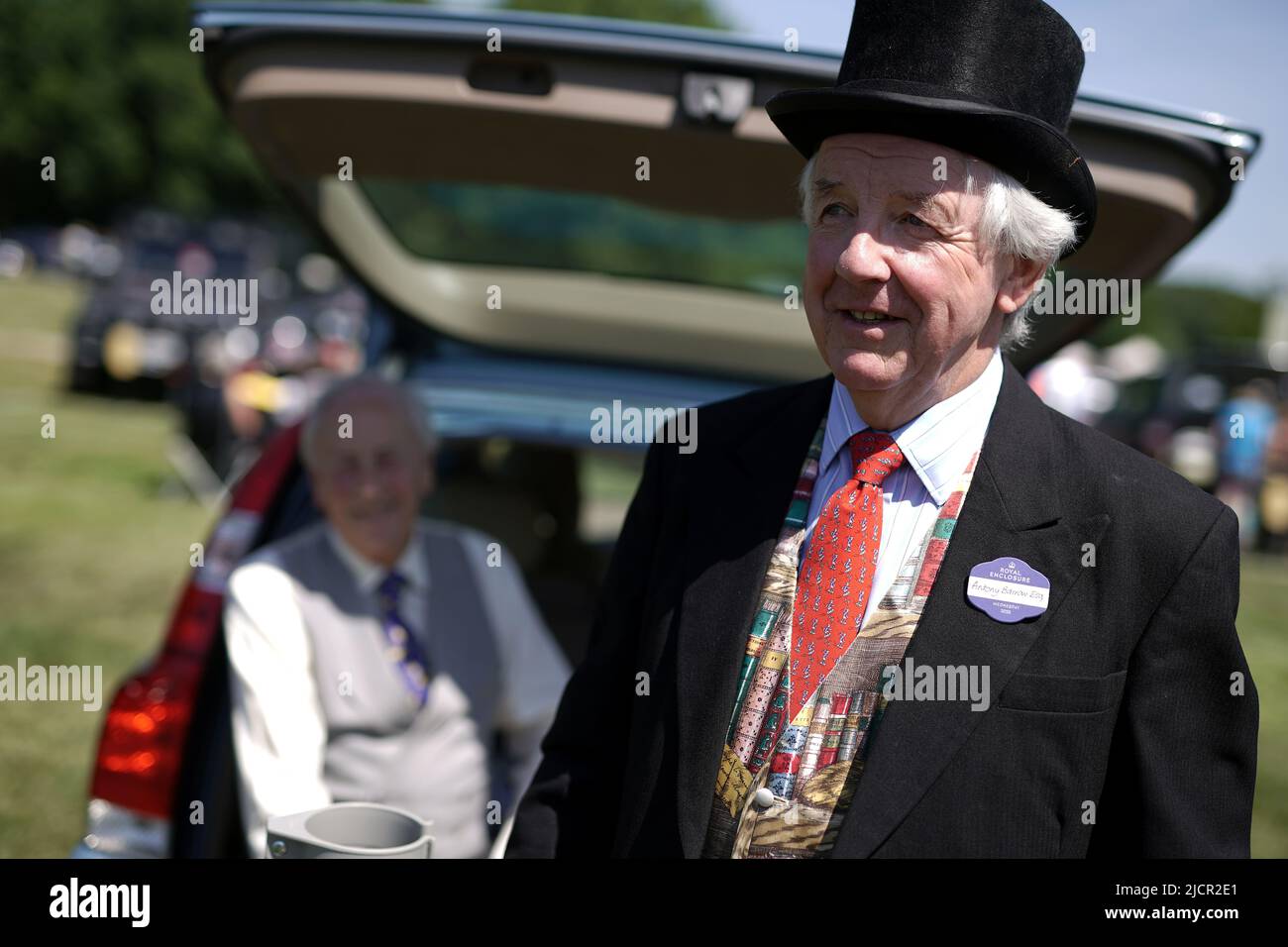 Racegoers including Antony Barrow have a picnic in the car park during ...