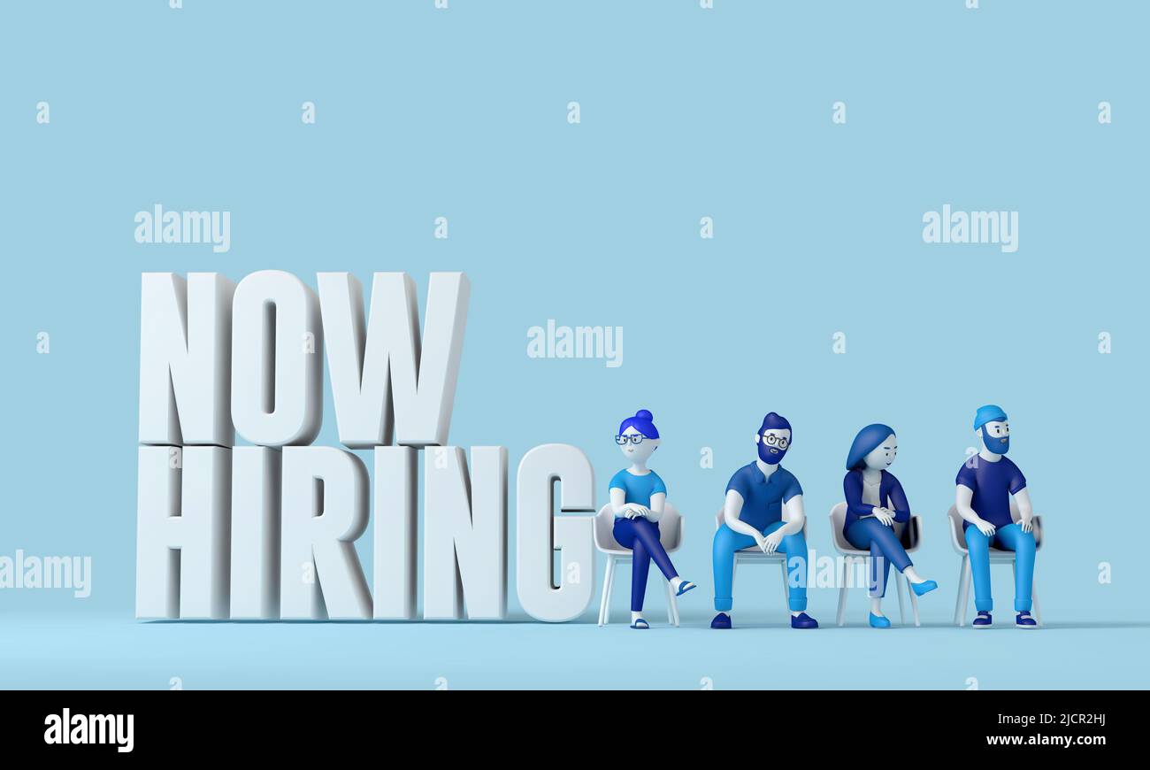 Business hiring background. Team with now hiring text. 3D Rendering ...