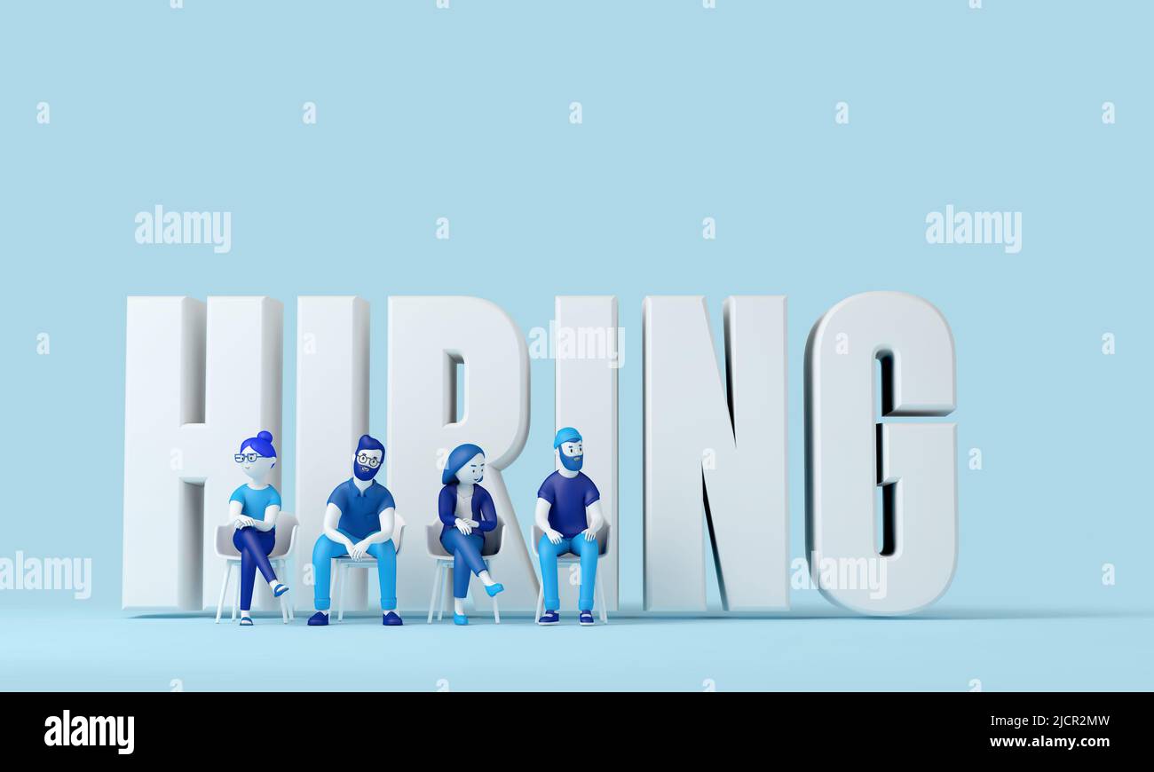 Business hiring background. Team with now hiring text. 3D Rendering ...