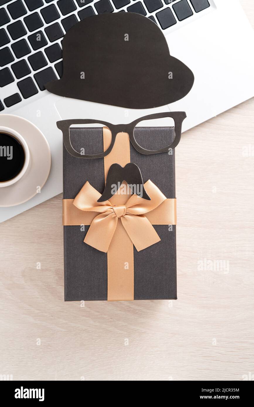 Father's day gift idea background design concept with gift box on ...