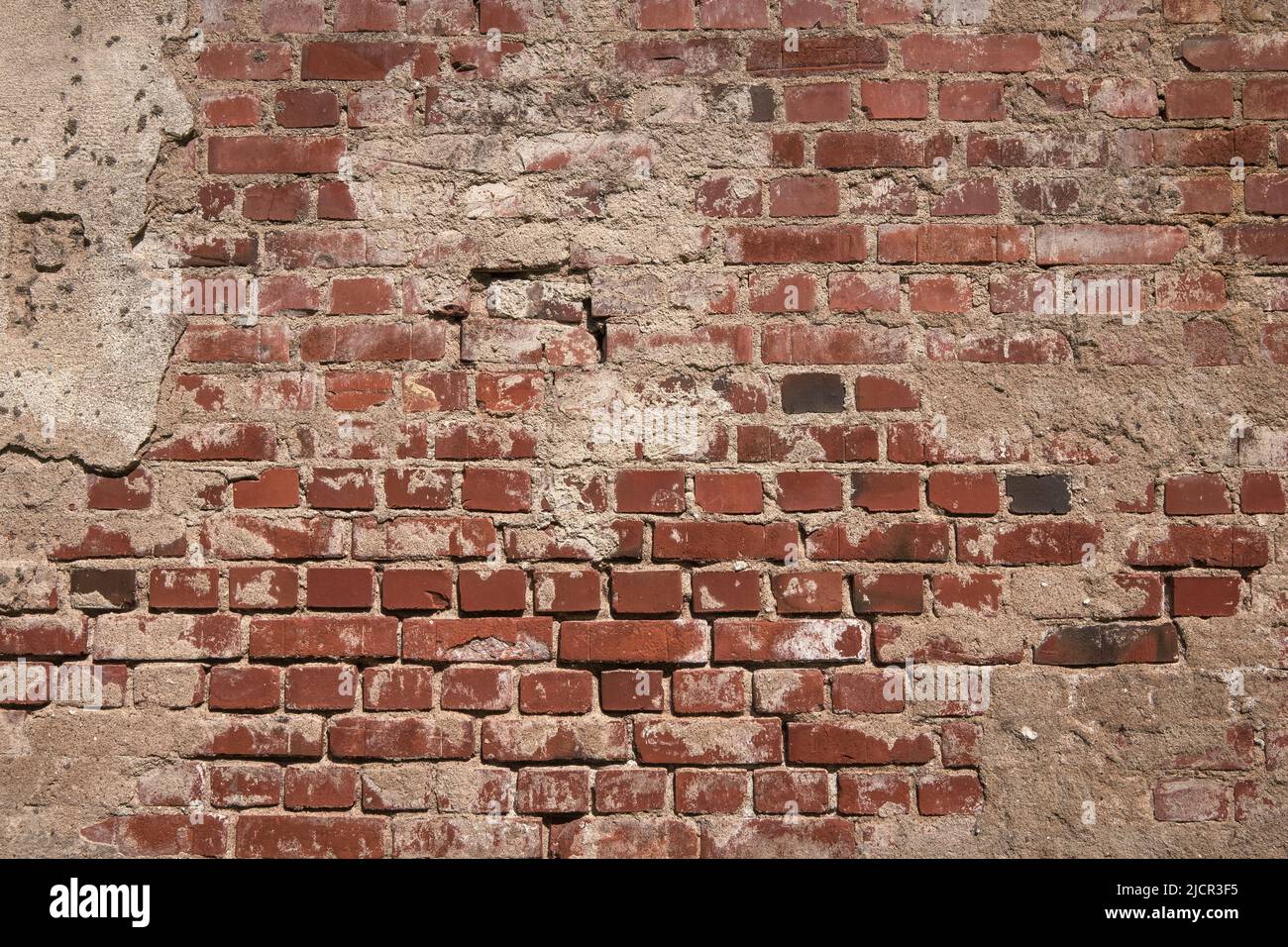 Empty Old Brick Wall Texture. Painted Distressed Wall Surface. Grungy ...