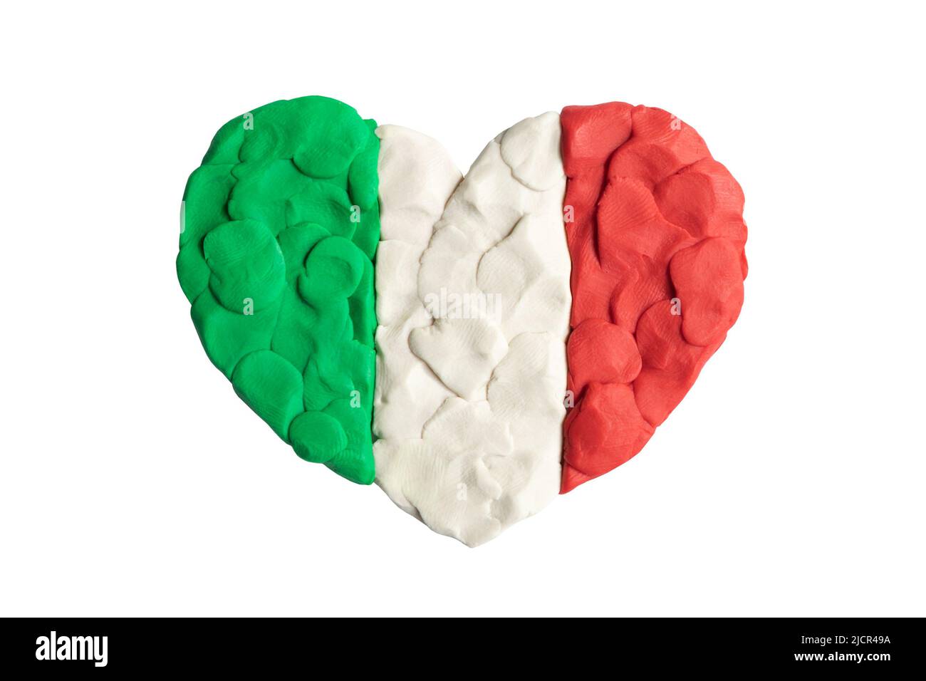 Green, white and red flag of Italy, Italian flag. Heart shape of ...