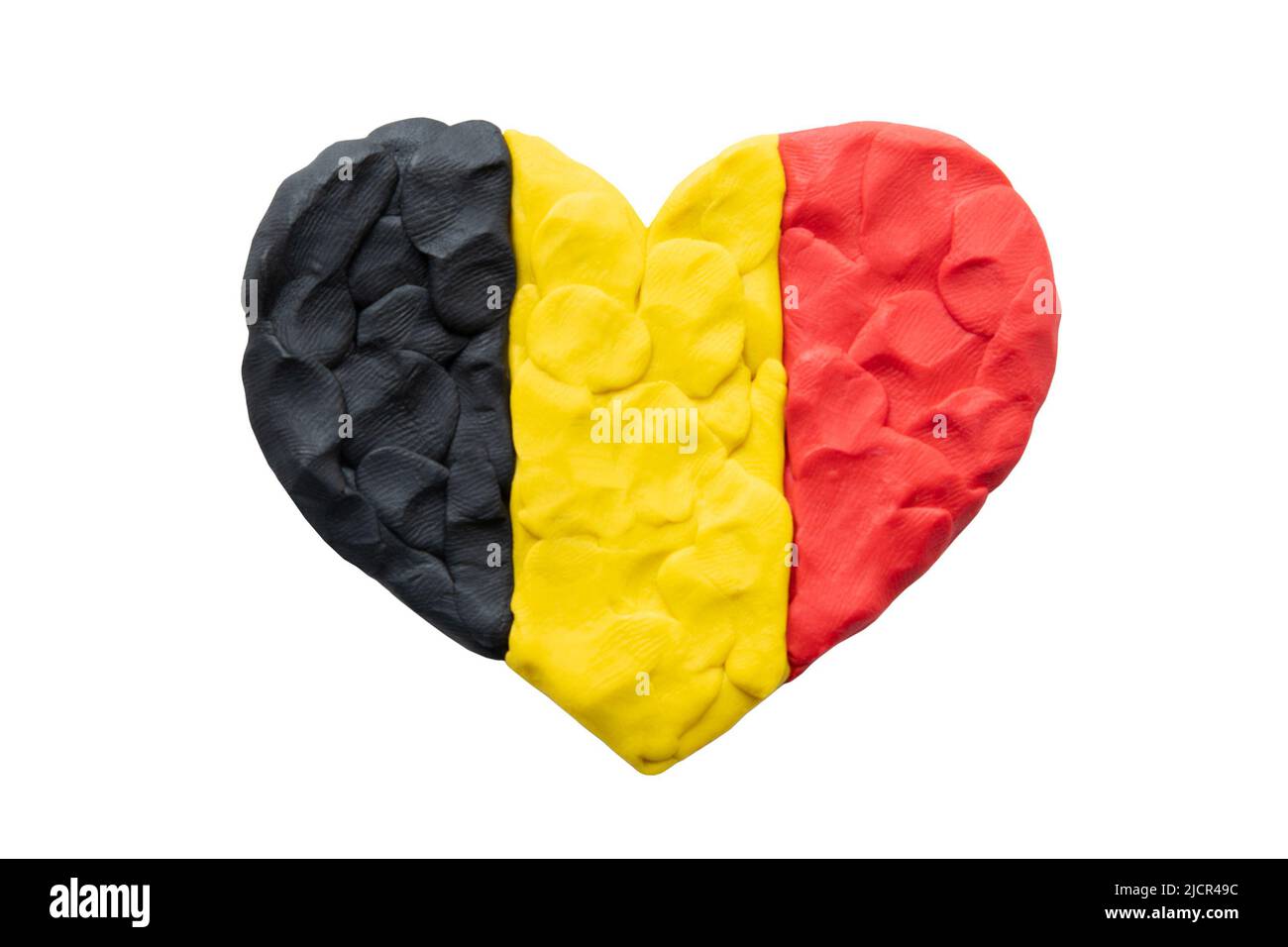 Black, yellow and red flag of Belgium, Belgian flag. Heart shape of ...