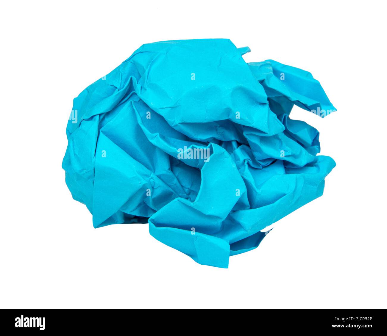 Crumpled blue paper ball isolated on the white background Stock Photo ...