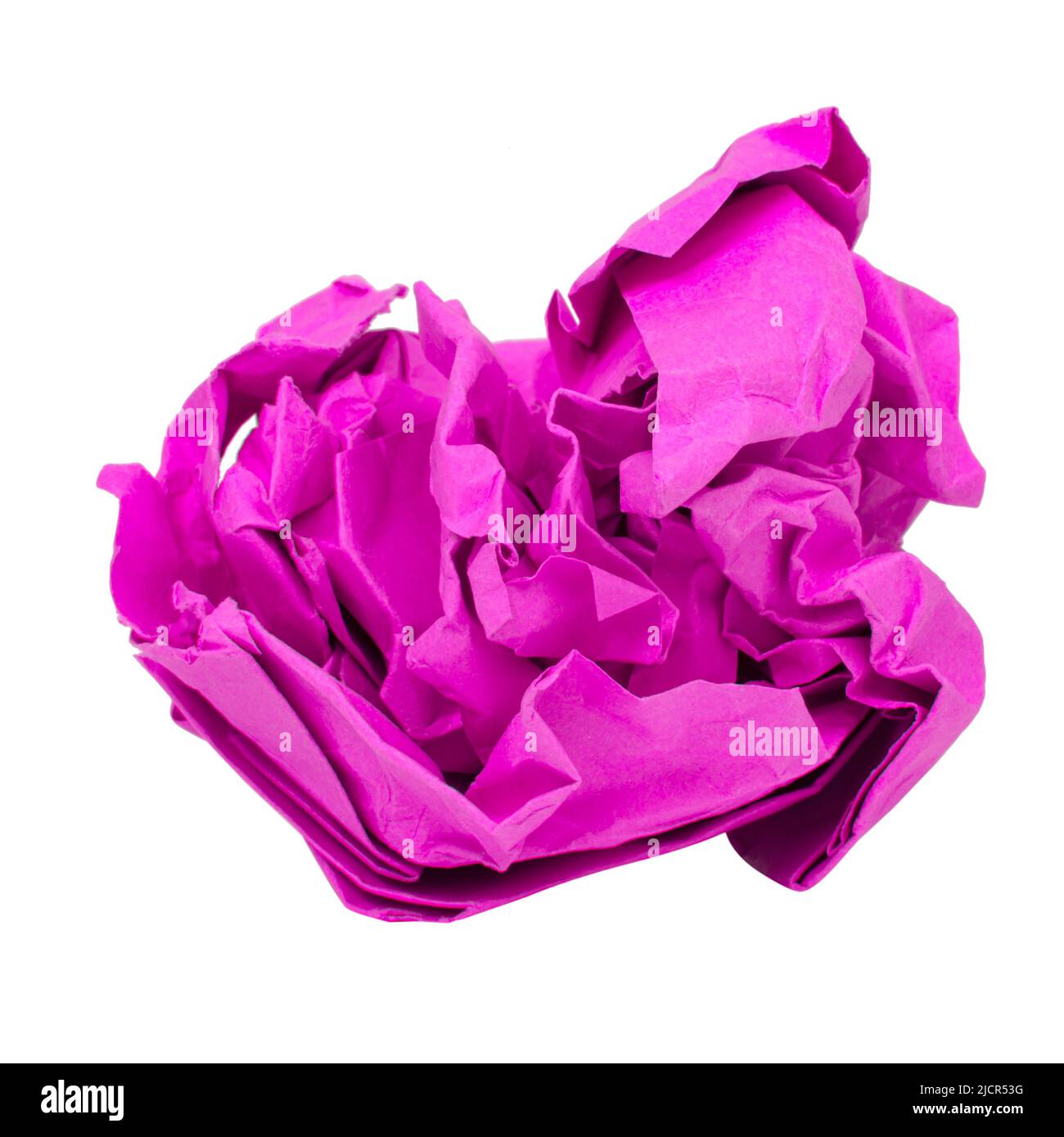Colorful crumpled paper isolated on the white background design Stock ...