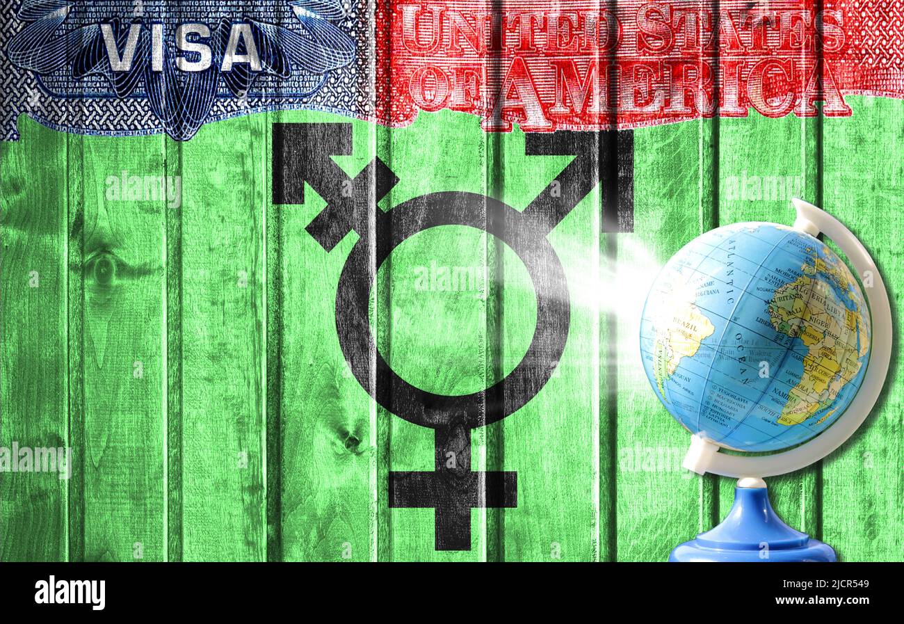 United States of America visa document, flag of Israeli Transgender and ...