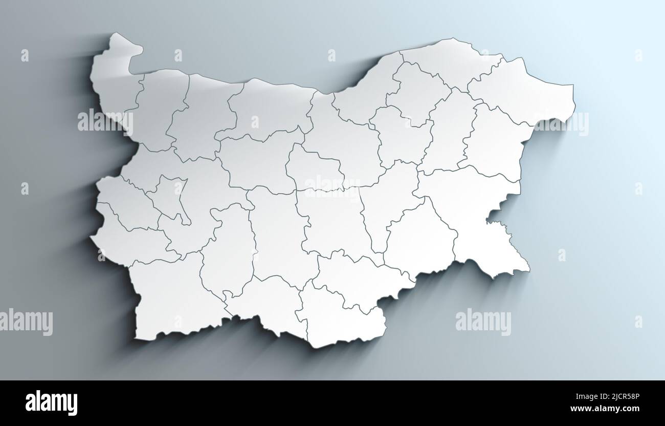 Geographical Map of Bulgaria with Provinces with Regions with Shadows ...