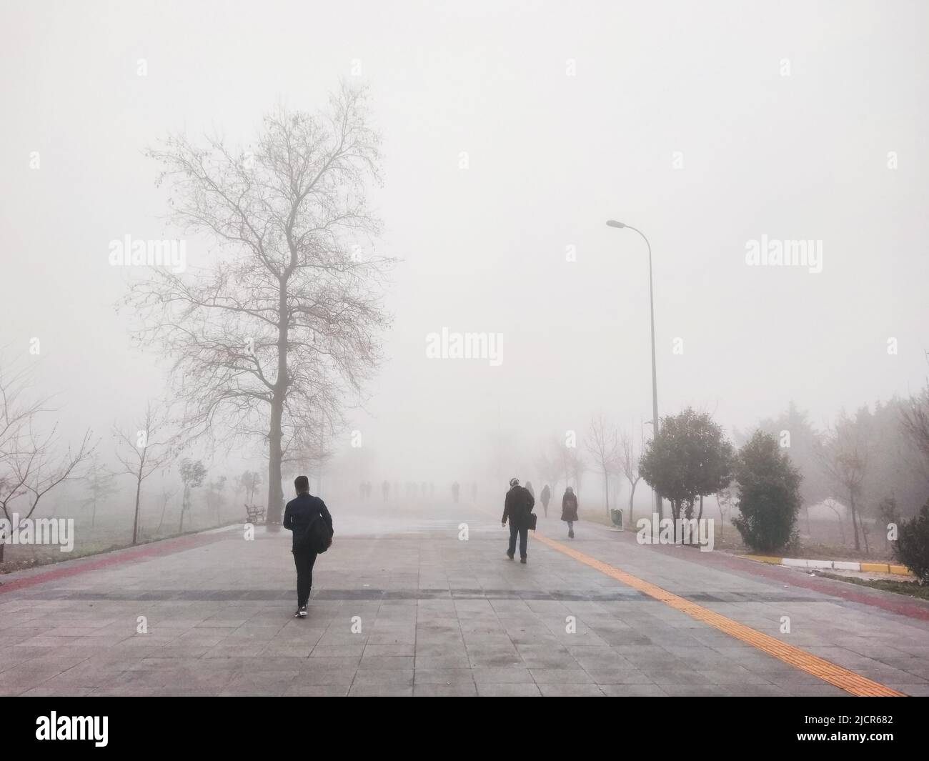People lost in the fog. As humanity disappeared Stock Photo - Alamy