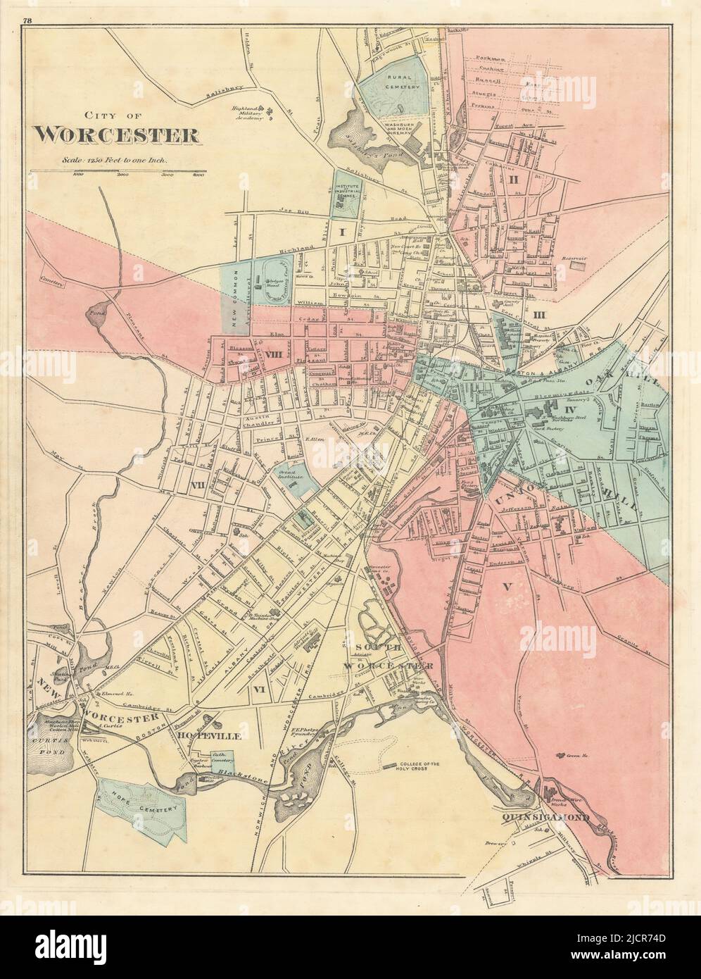 Worcester massachusetts map hi-res stock photography and images - Alamy