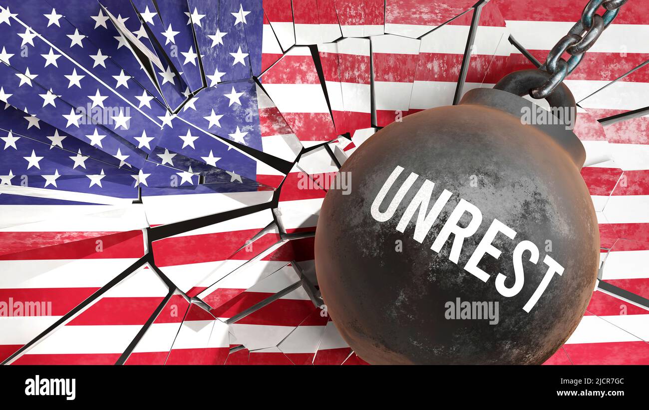 USA America and Unrest that destroys the country and wrecks the economy ...