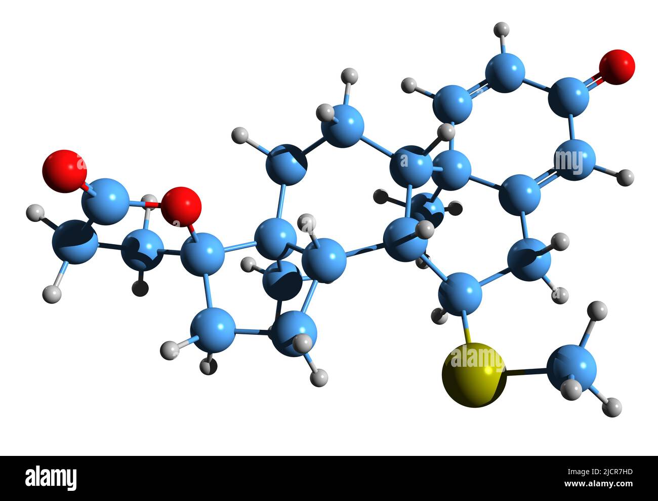 3D image of 7a-Thiomethylspironolactone skeletal formula - molecular ...