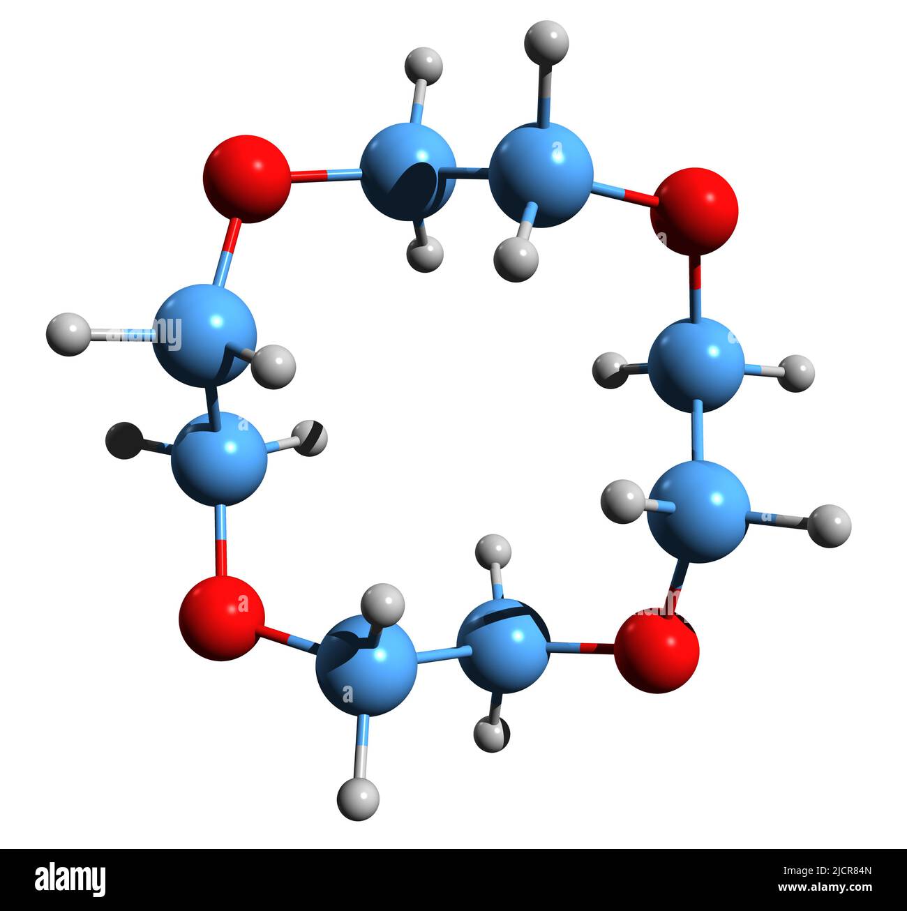 3D image of 12-Crown-4 skeletal formula - molecular chemical structure ...