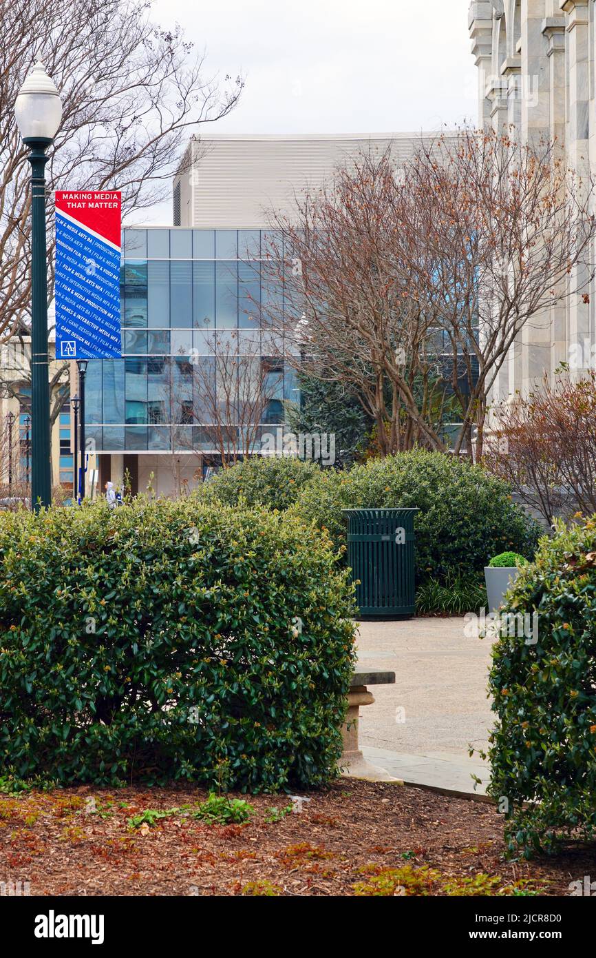 WASHINGTON, DC -26 MAR 2022- View of the college campus of the American ...