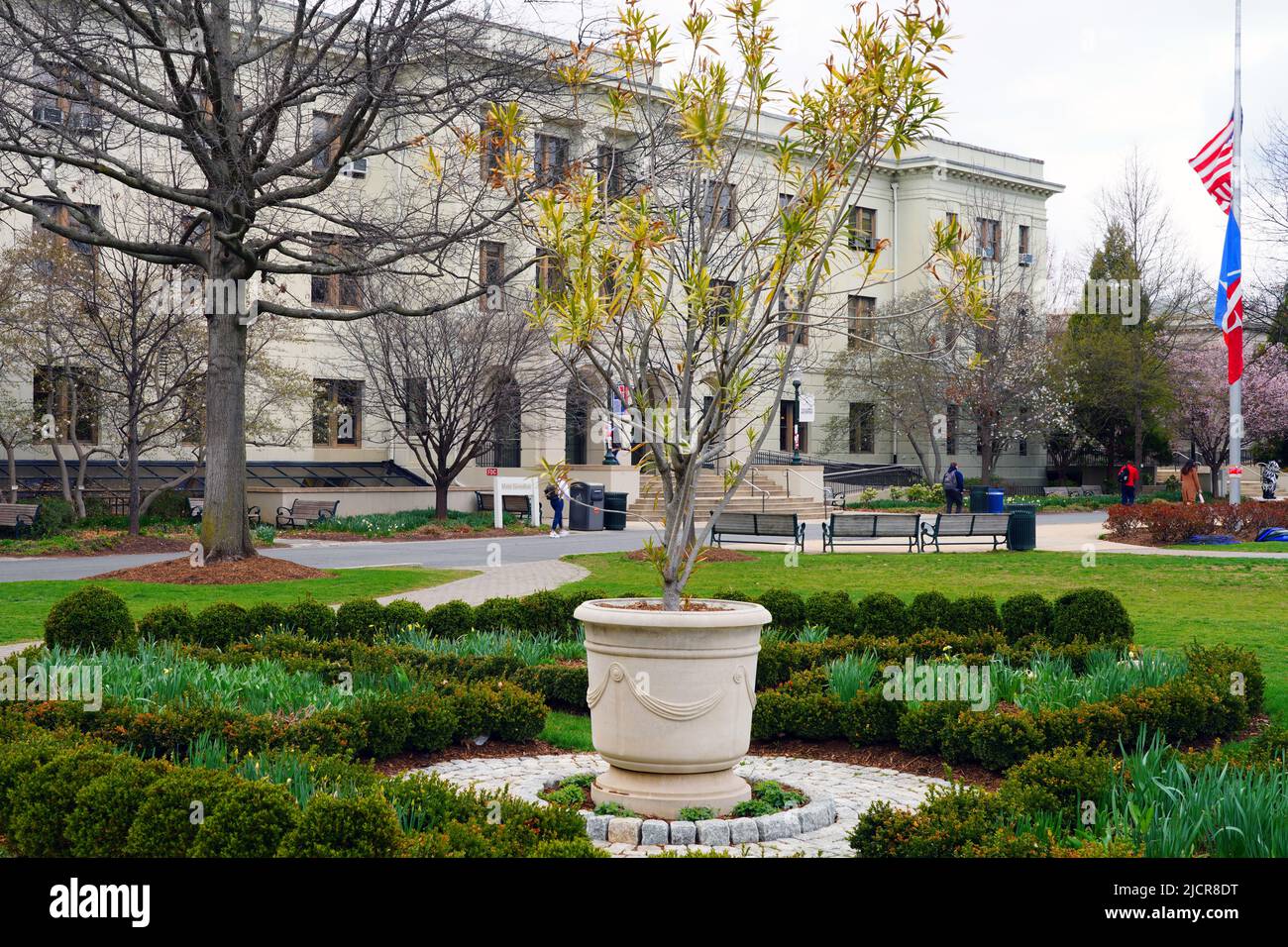 WASHINGTON, DC -26 MAR 2022- View of the college campus of the American ...
