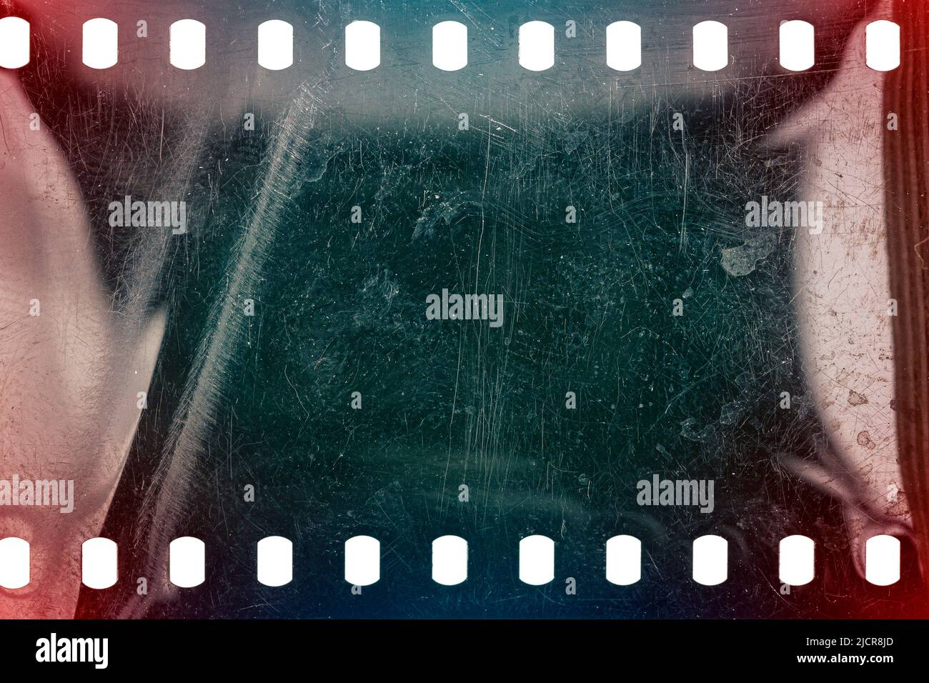 Dusty and grungy 35mm film texture or surface. Perforated scratched ...