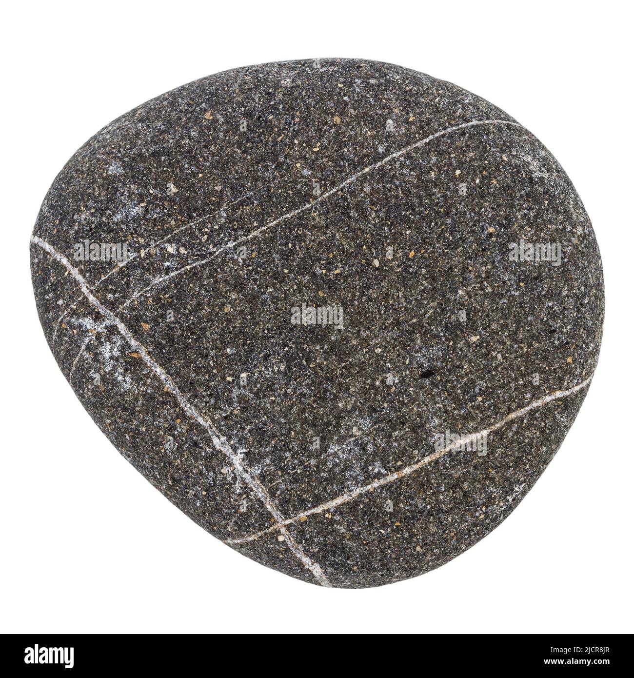 Top view of single black pebble isolated on white background Stock ...