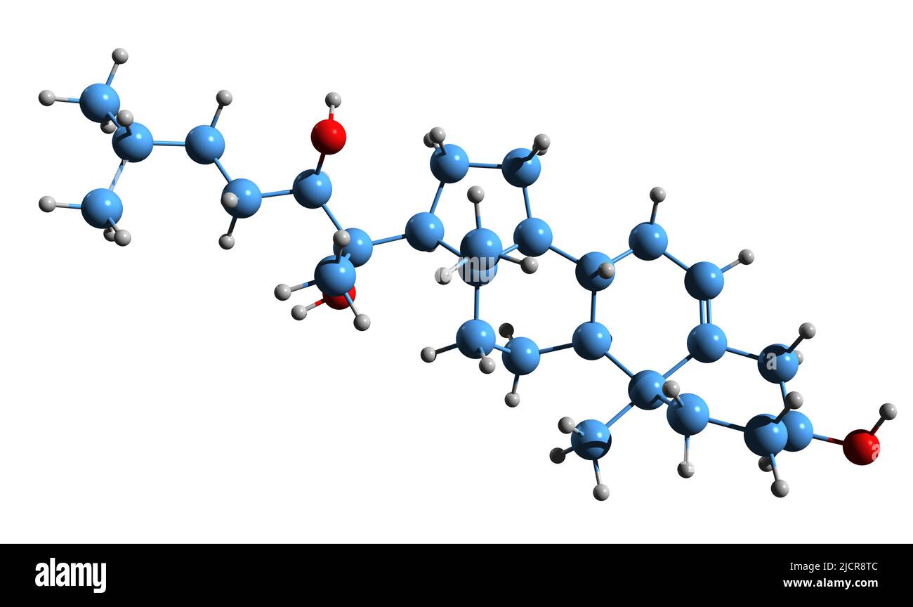 3D image of 20a,22R-Dihydroxycholesterol skeletal formula - molecular ...