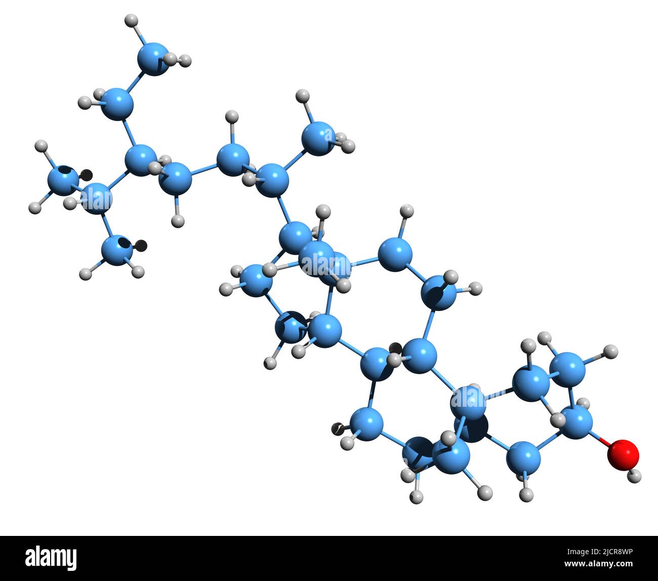 3D image of 24-Ethyl coprostanol skeletal formula - molecular chemical ...