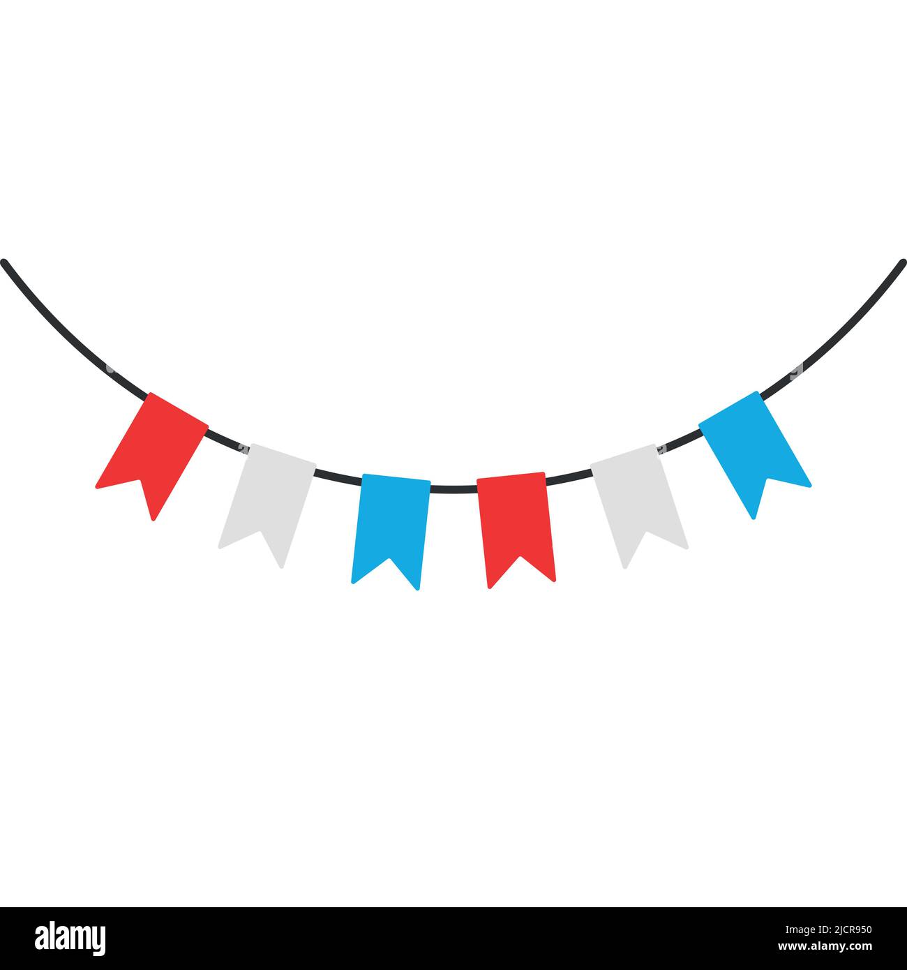 Vector flat American USA colored flag garland Stock Vector Image & Art ...