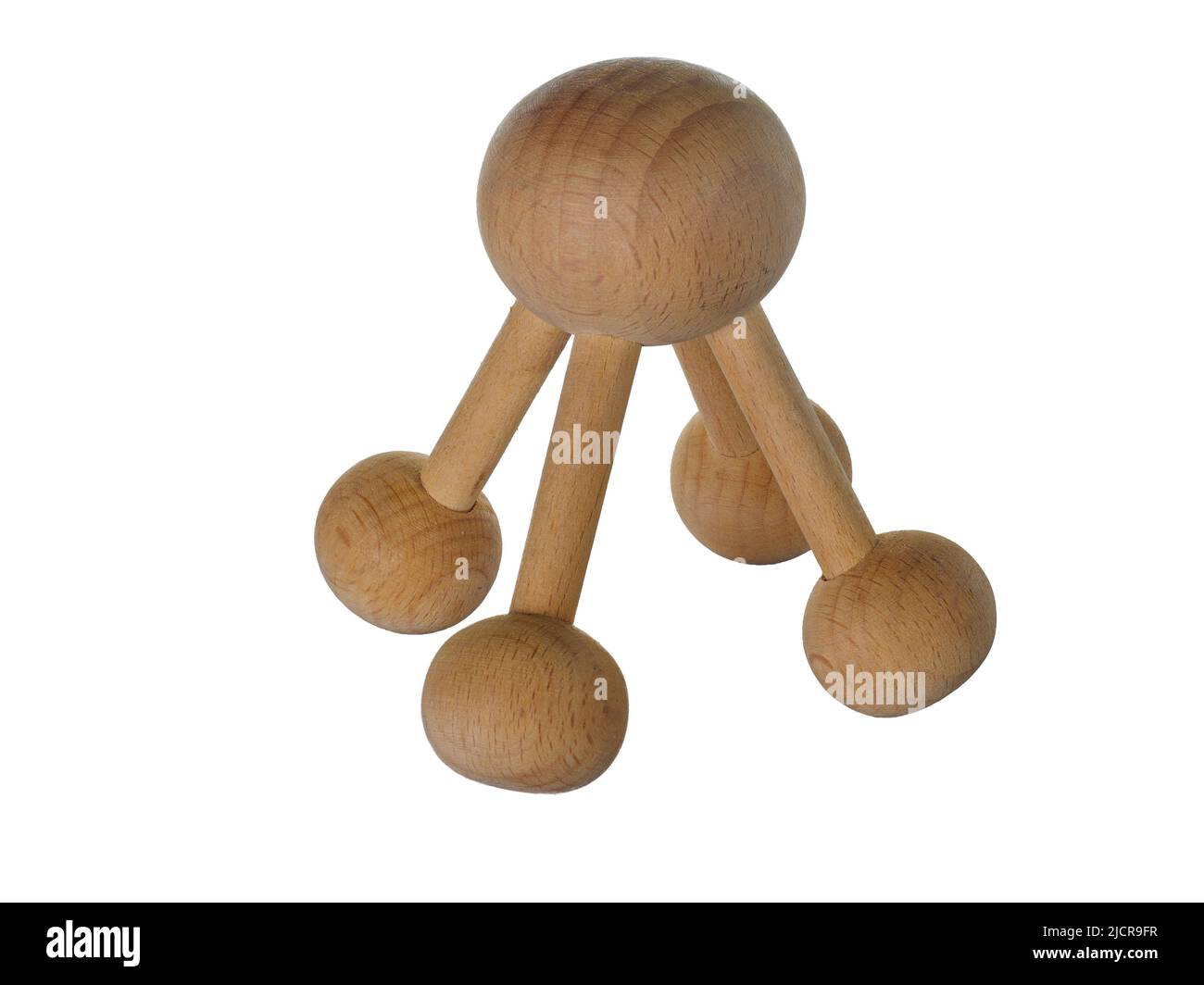 Wooden hand massager isolated on white background Stock Photo - Alamy