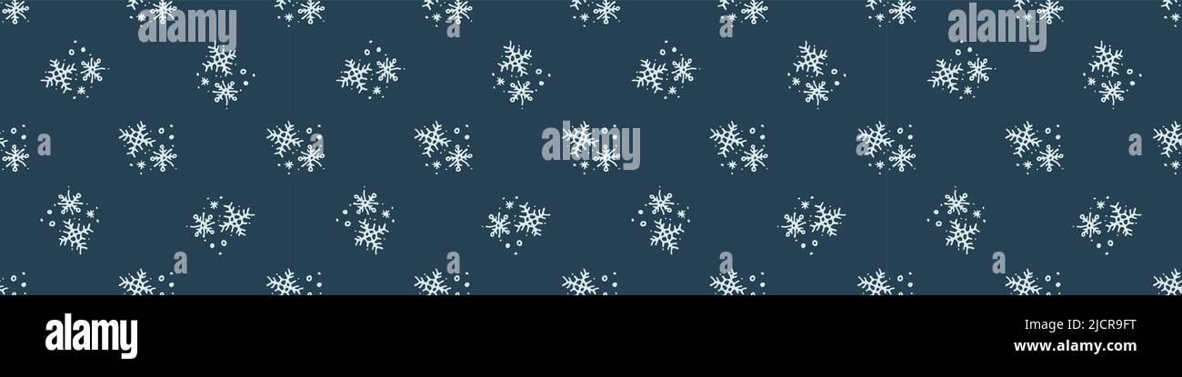 Christmas frozen snowflake seamless vector border. Masculine winter ...